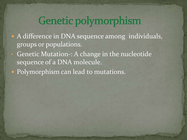 Restriction fragment length polymorphism | PPTX | Genetics | Science
