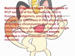 Restriction fragment length polymorphism (rflp) | PPTX