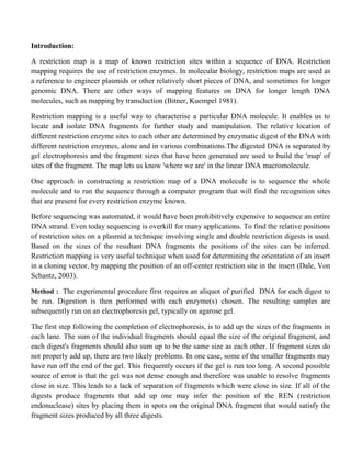 Restriction mapping of bacterial dna | PDF