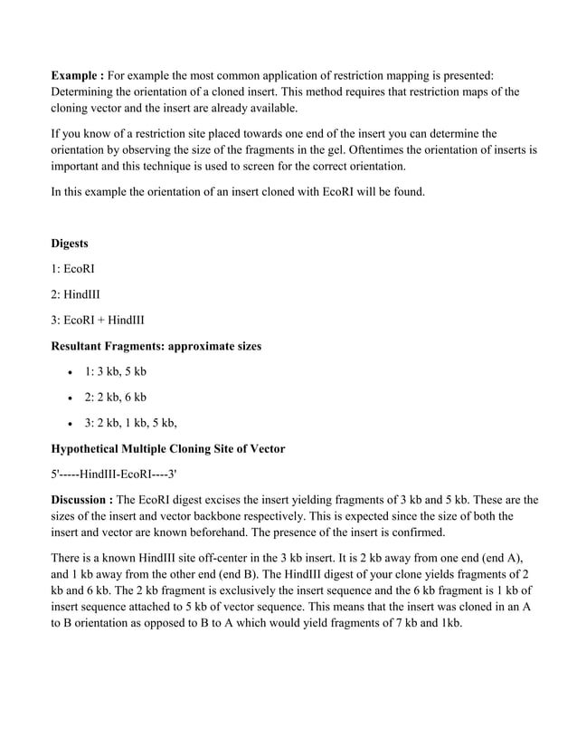 Restriction mapping of bacterial dna | PDF | Chemistry | Science