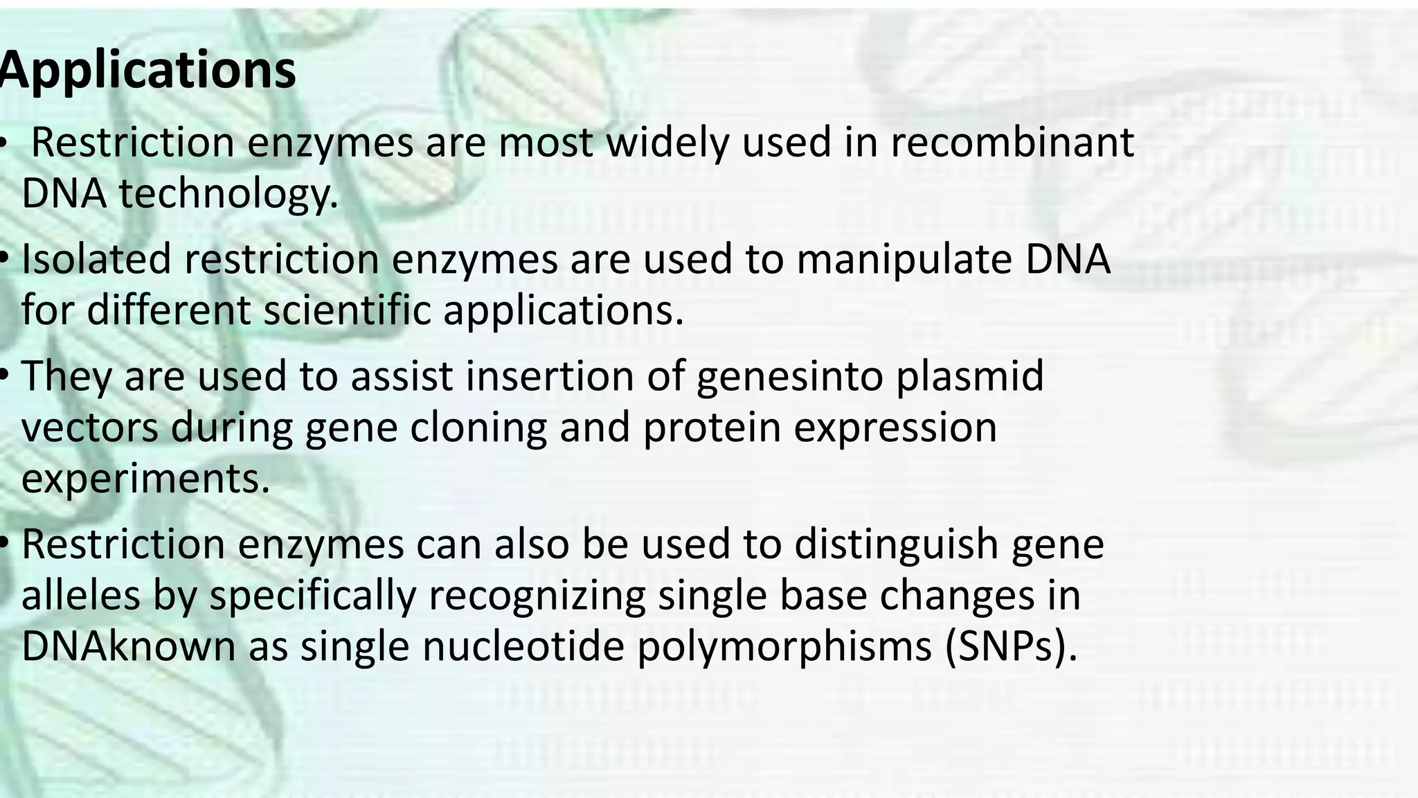 Restrictions endonuclease | PPTX