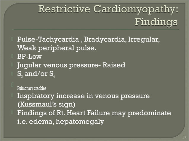 Restrictive cardiomyopathy | PPT