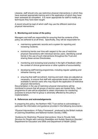 Restrictive physical interventions (1) | PDF