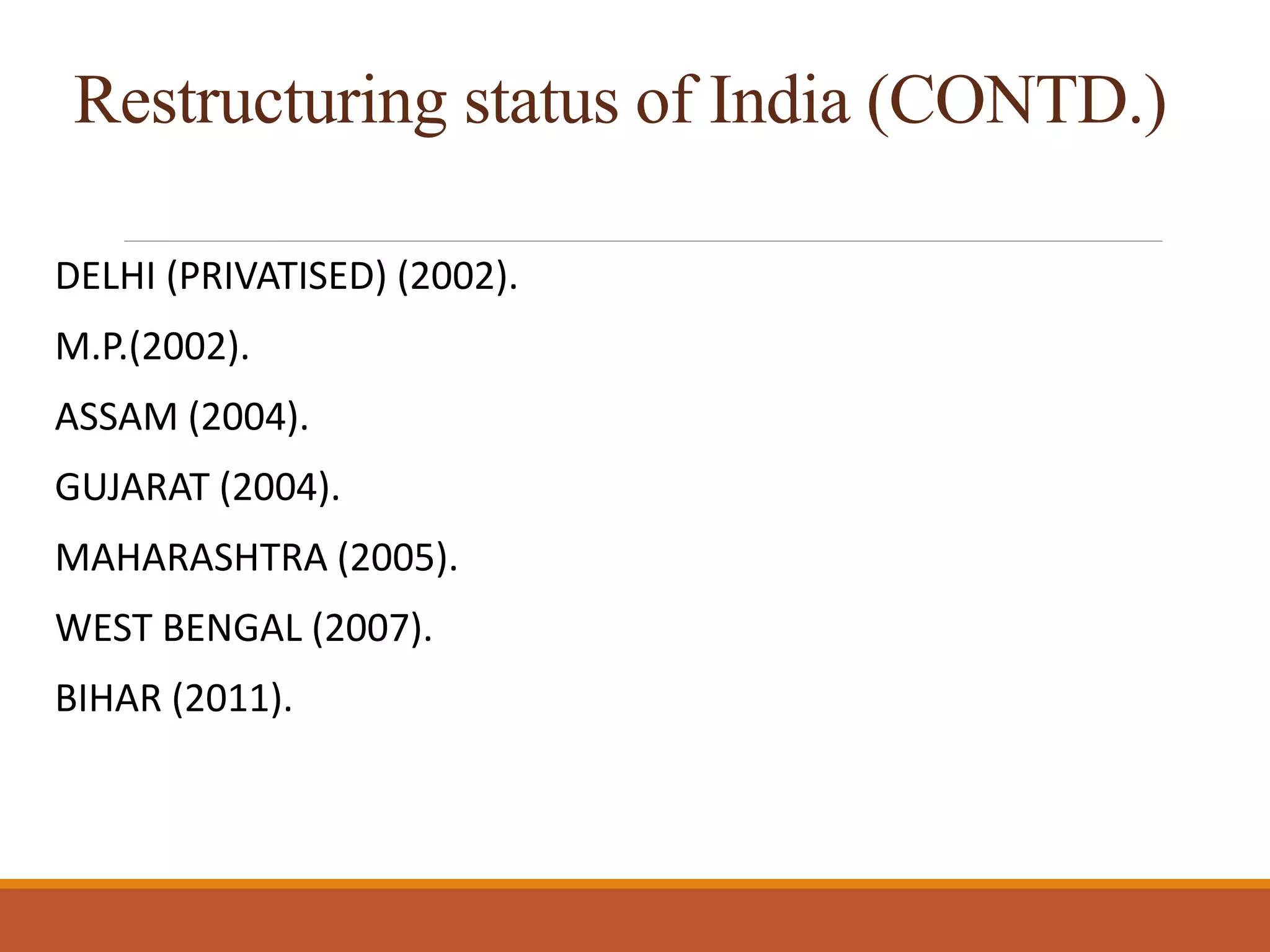 Restructuring and deregulation of INDIAN POWER SECTOR | PPTX