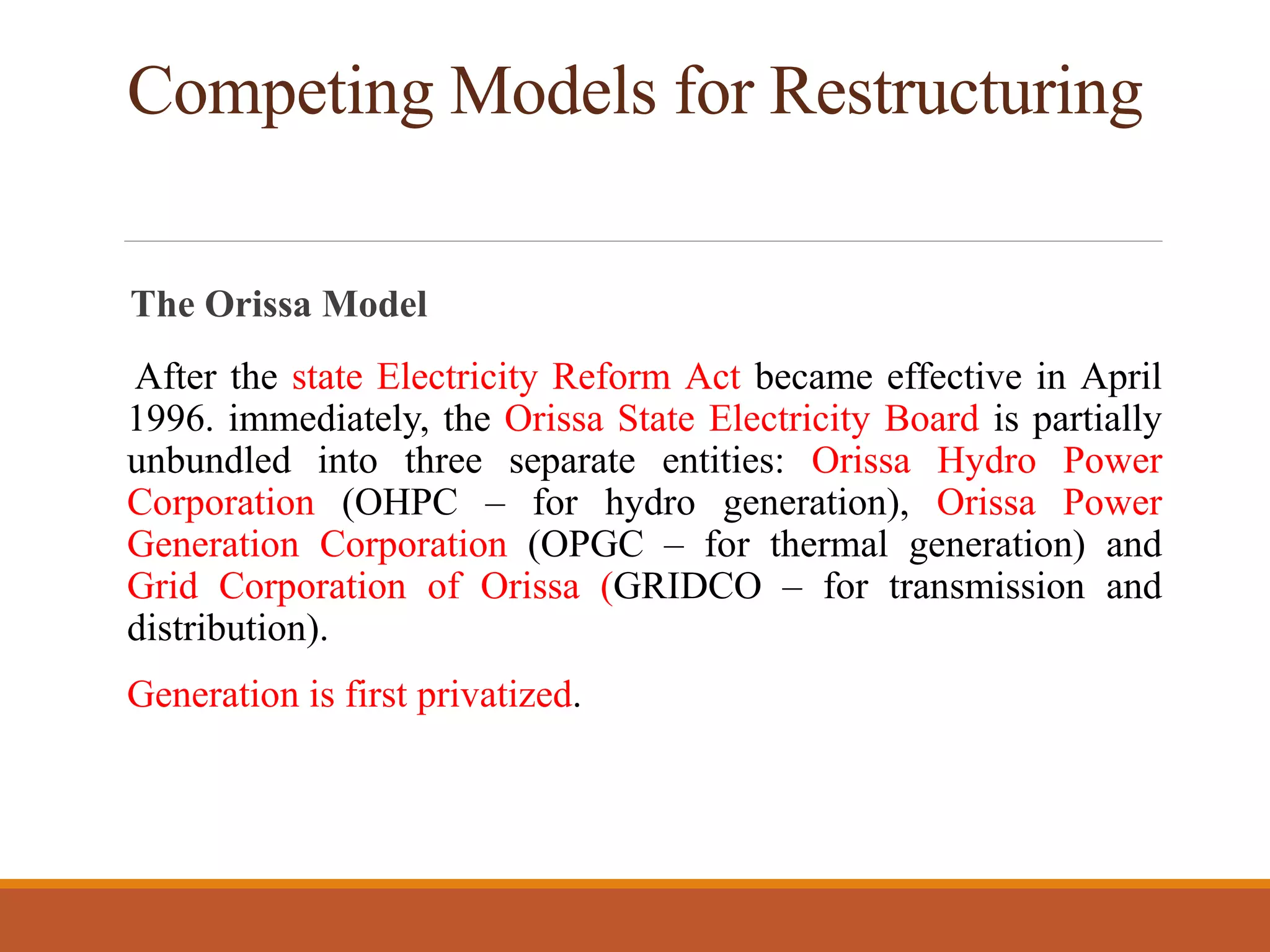 Restructuring and deregulation of INDIAN POWER SECTOR | PPTX