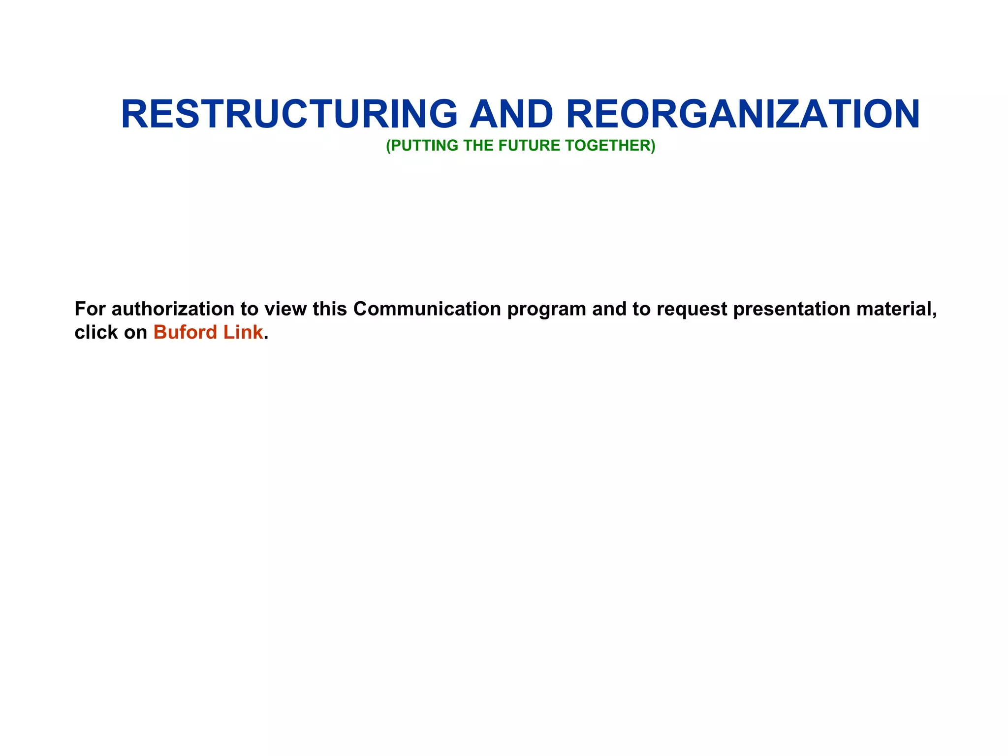 Restructuring And Reorganization Proposal Sample 1 | PPT