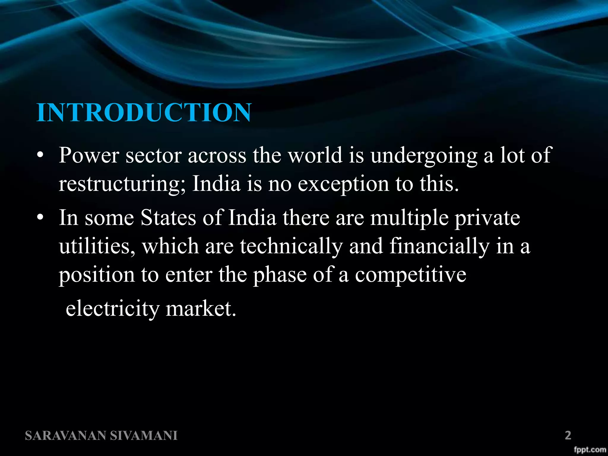 Restructuring of power grid | PPTX