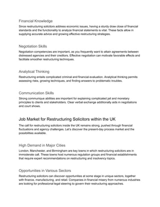 Exploring Restructuring Solicitor Jobs inside the UK: Opportunity | PDF