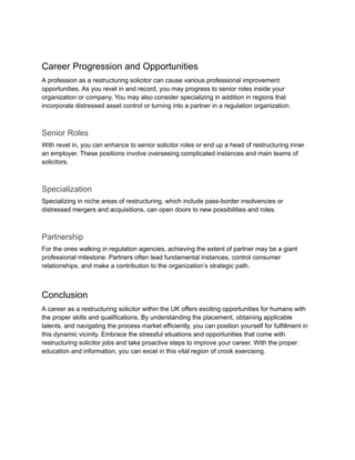 Exploring Restructuring Solicitor Jobs inside the UK: Opportunity | PDF