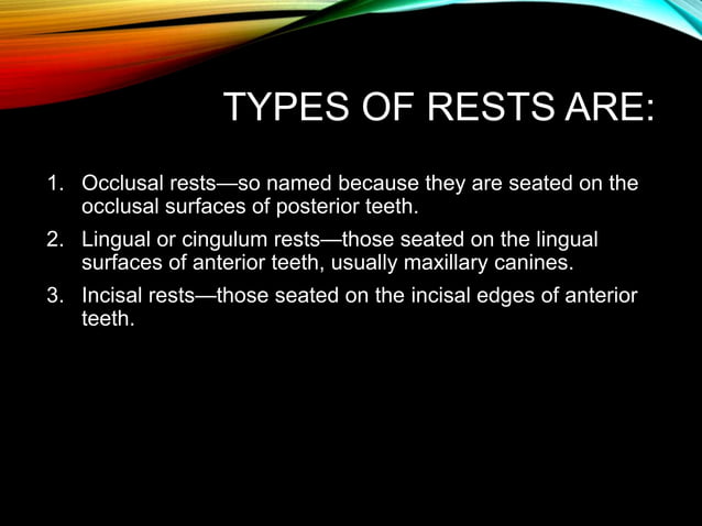 Rests and Rest Seats- prosthodontics. Autosaved pptx | PPTX