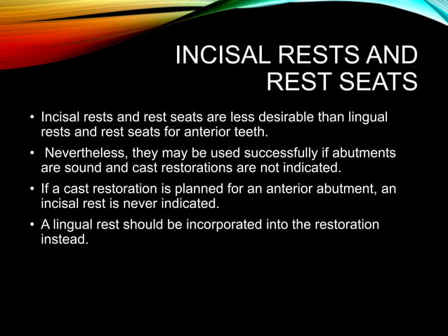 Rests and Rest Seats- prosthodontics. Autosaved pptx | PPTX