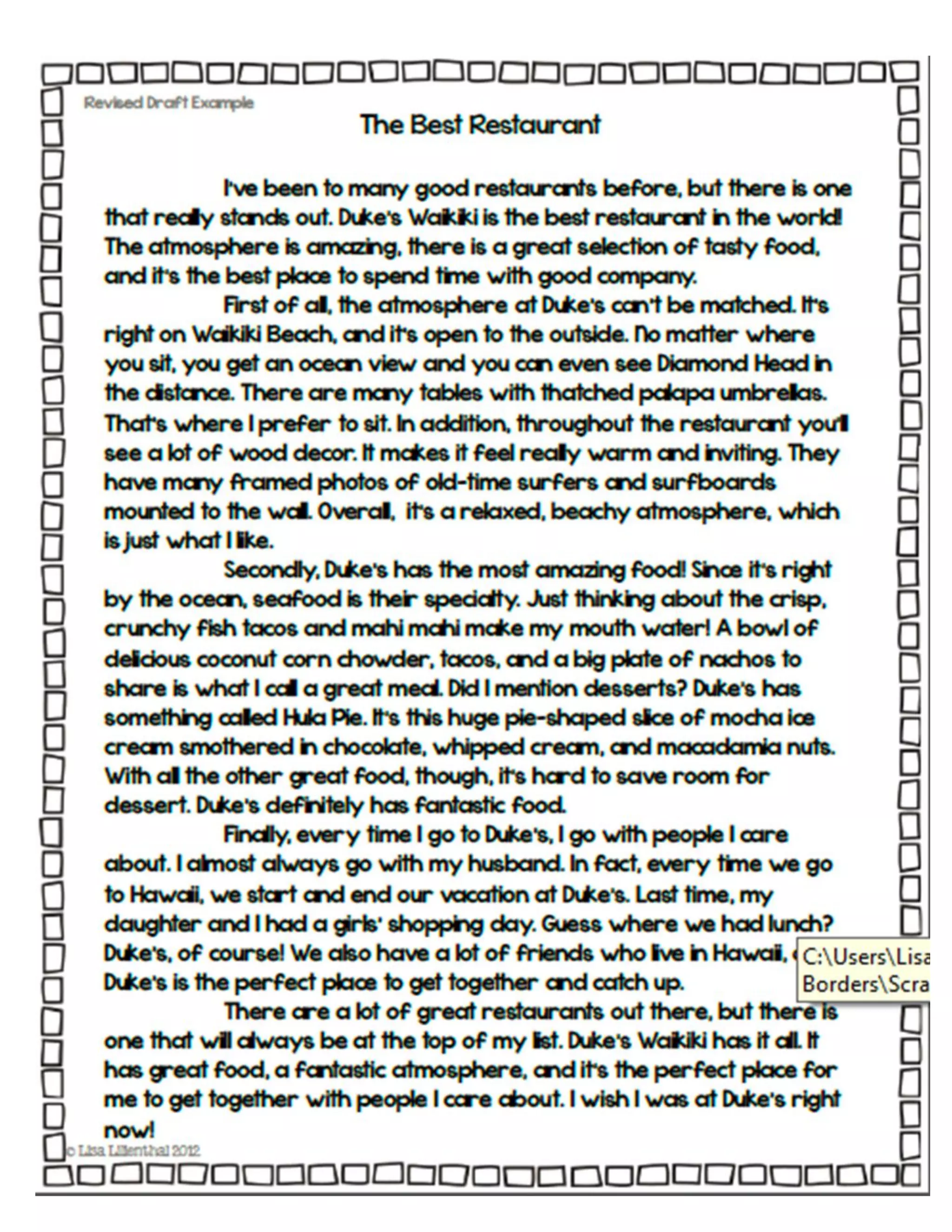 Resturant example | PDF