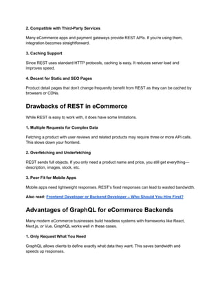 REST vs GraphQL in eCommerce Backend Systems | PDF