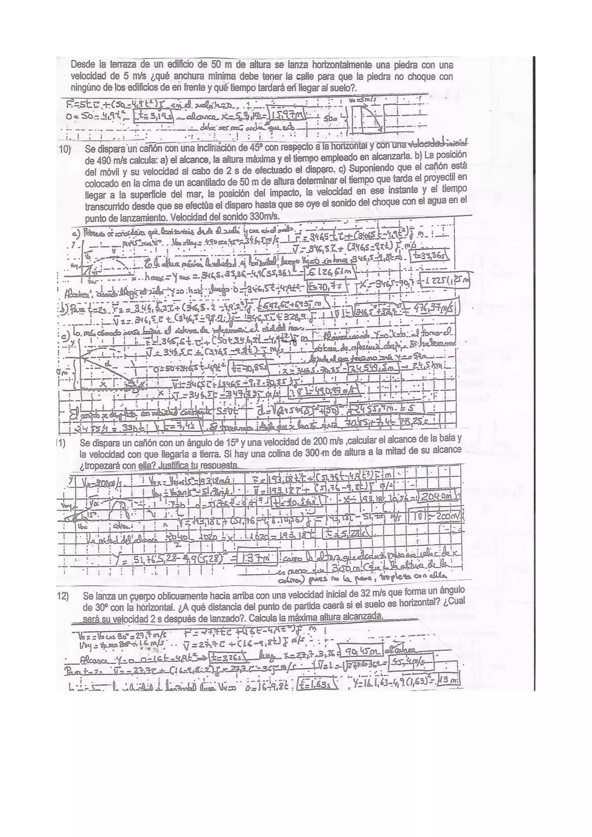 EJERCICIOS CINEMATICA | DOC