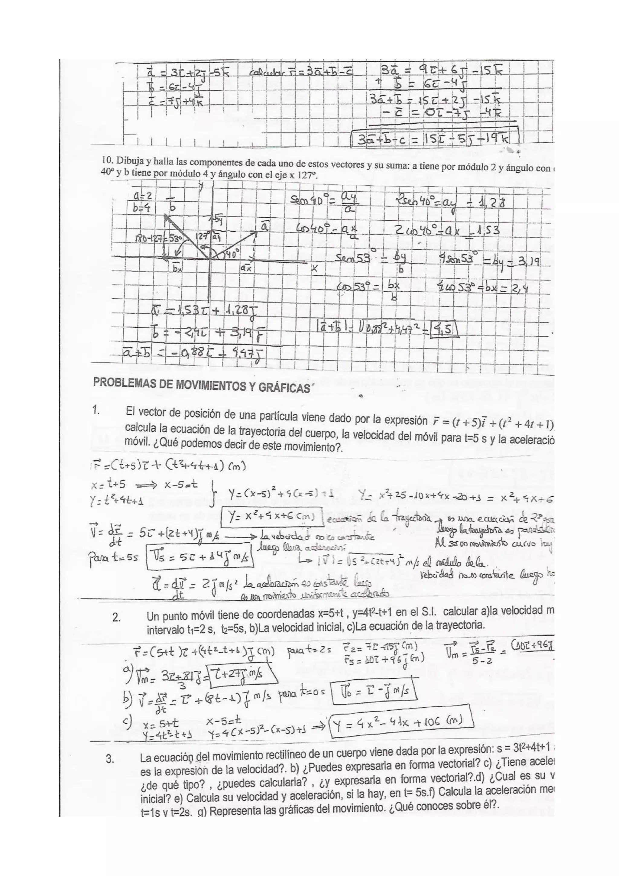 EJERCICIOS CINEMATICA | DOC