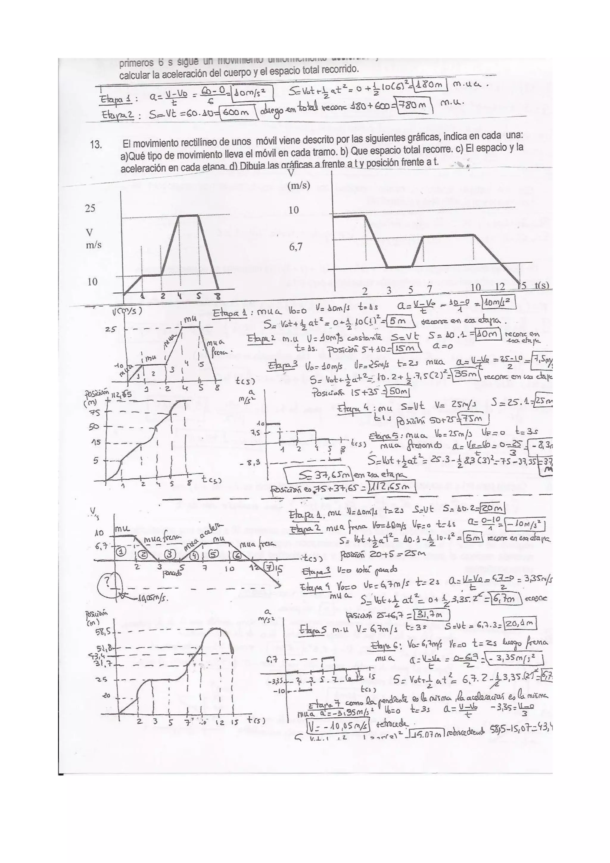 EJERCICIOS CINEMATICA | DOC