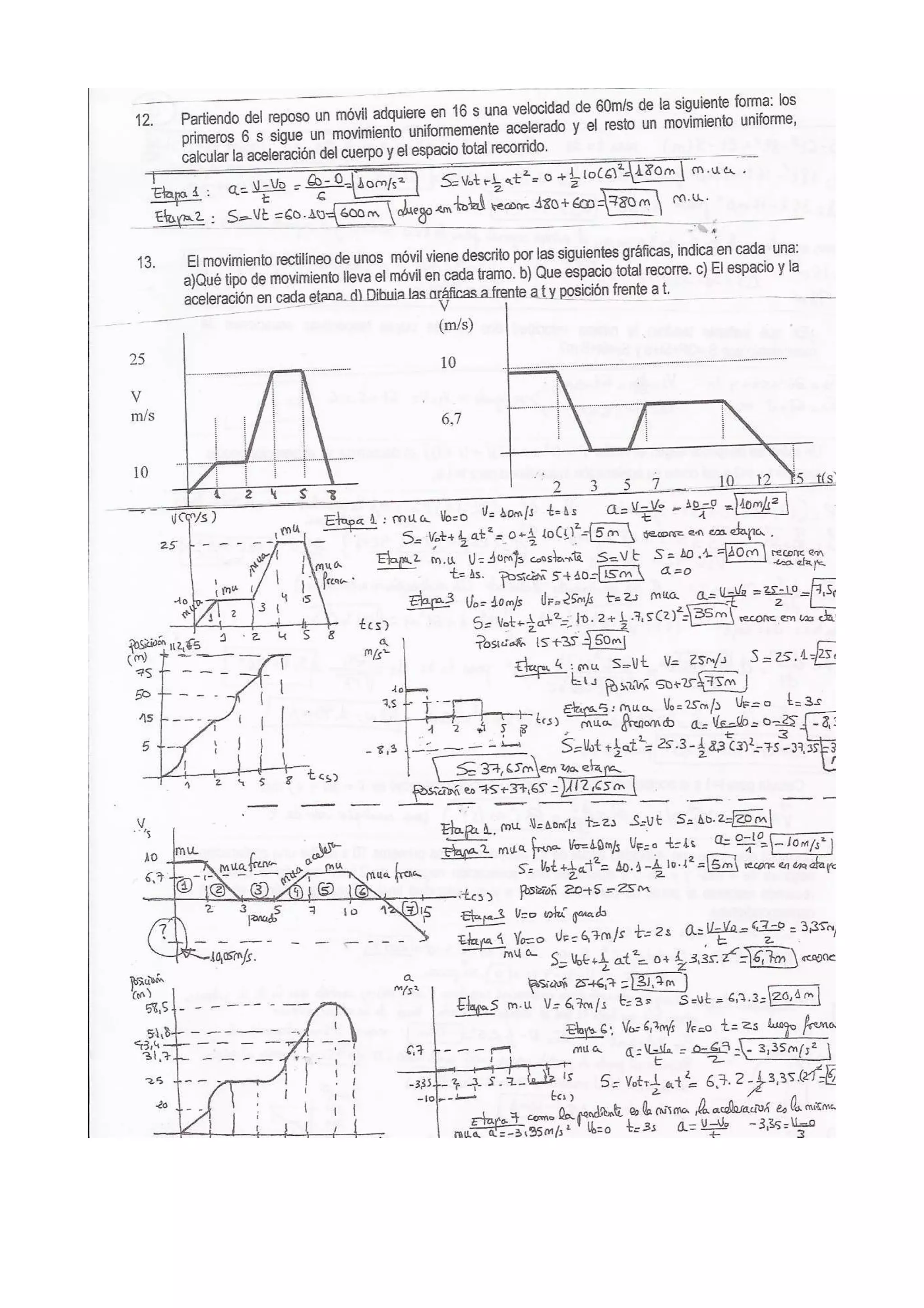 EJERCICIOS CINEMATICA | DOC