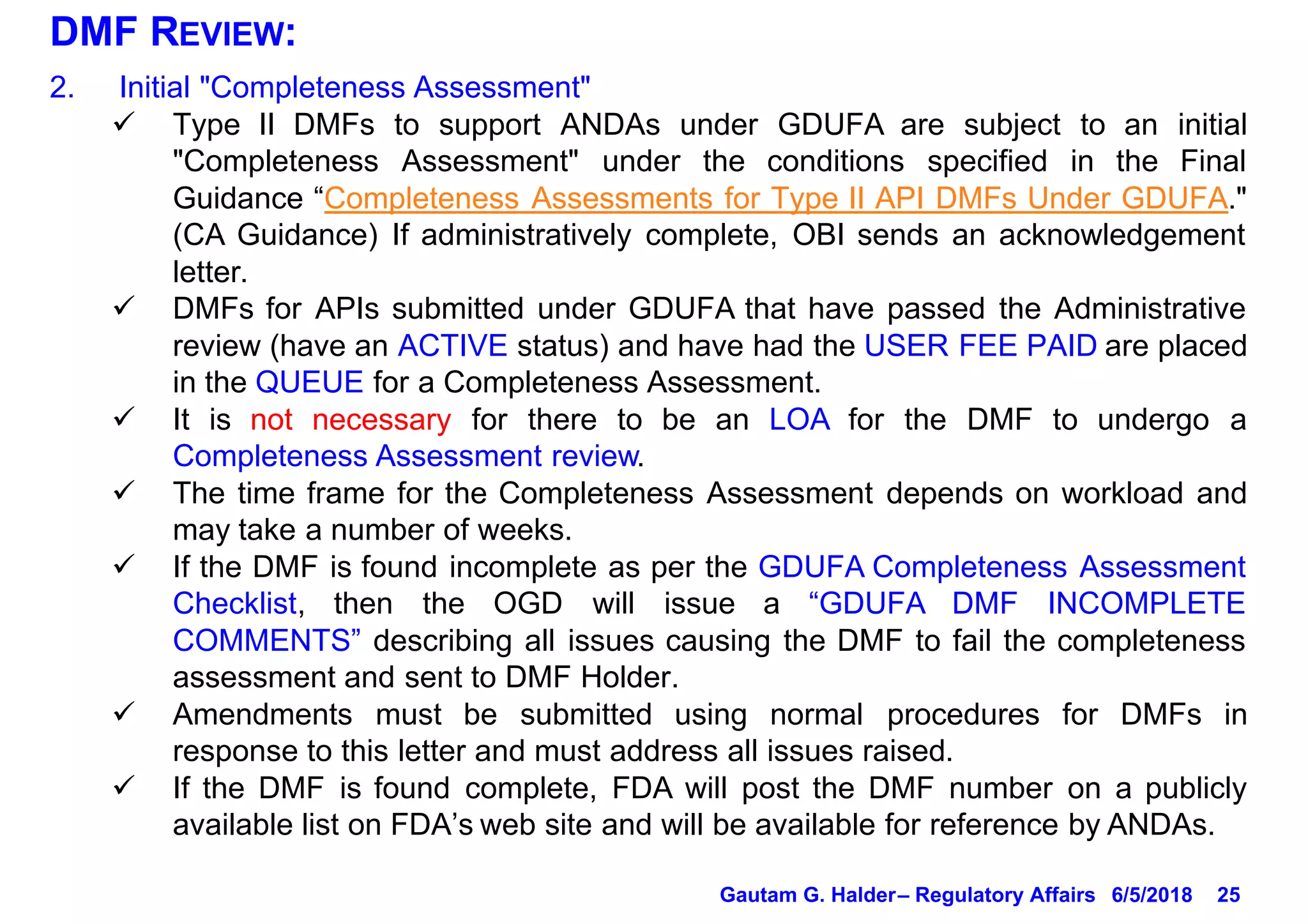 USDMF Preparation and Submissions | PDF