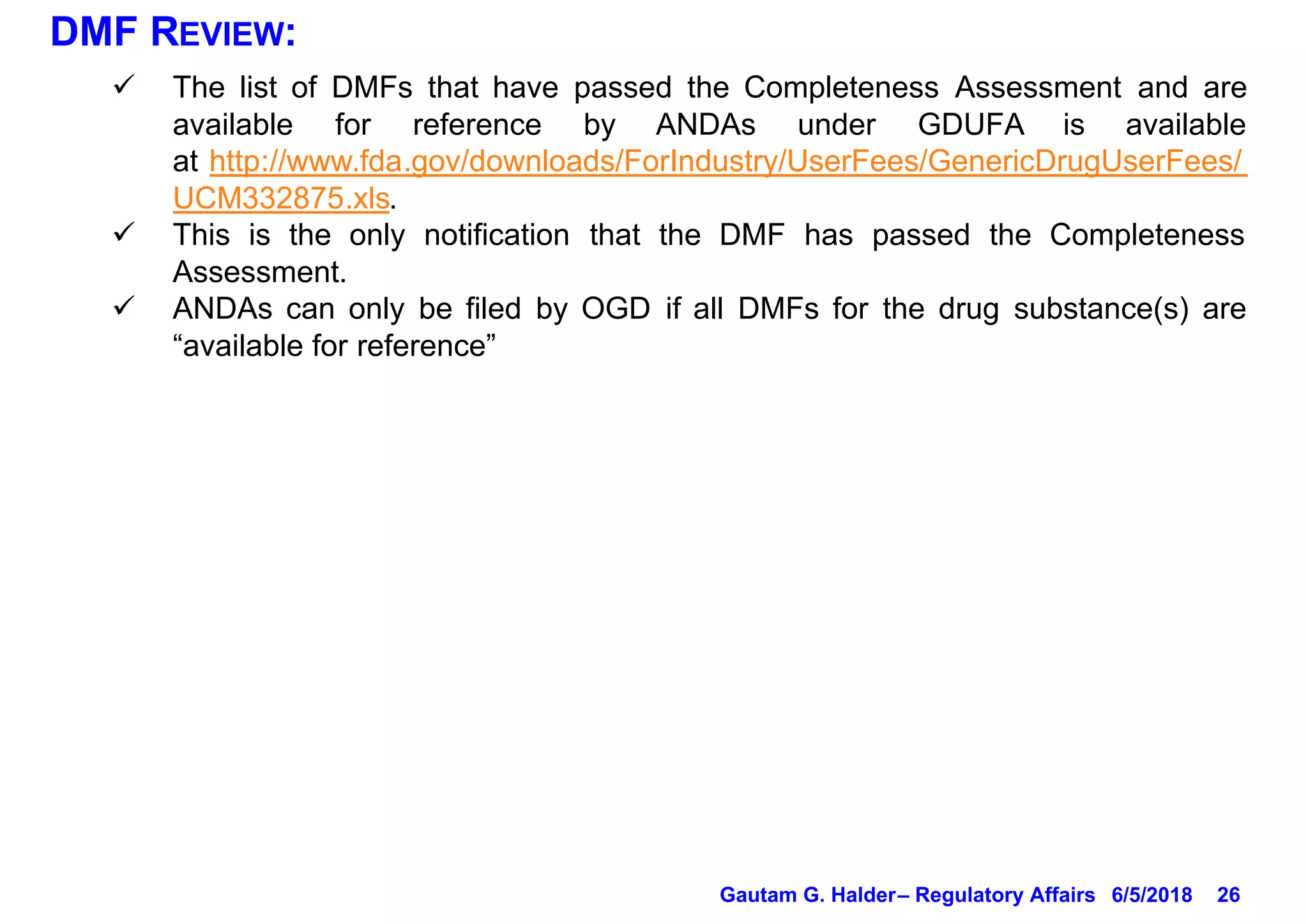 USDMF Preparation and Submissions | PDF