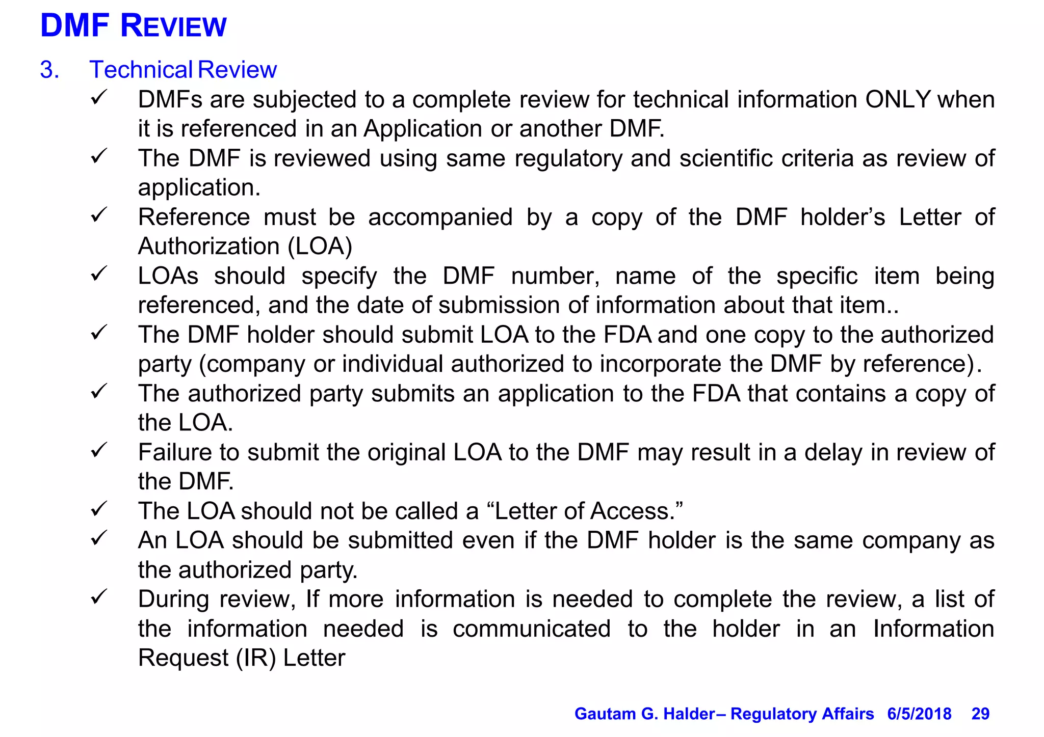 USDMF Preparation and Submissions | PDF