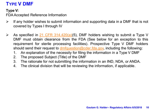 USDMF Preparation and Submissions | PDF