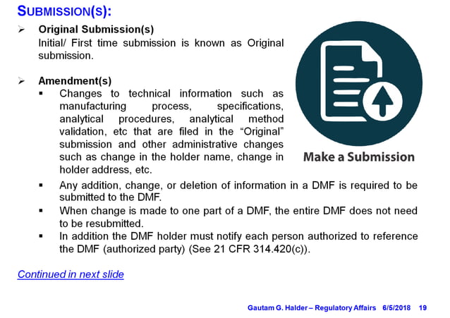 USDMF Preparation and Submissions | PDF