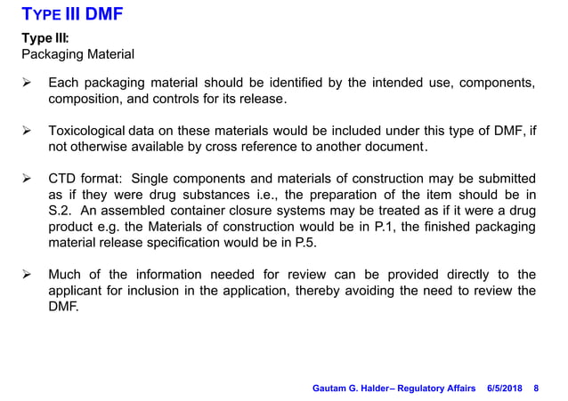 USDMF Preparation and Submissions | PDF