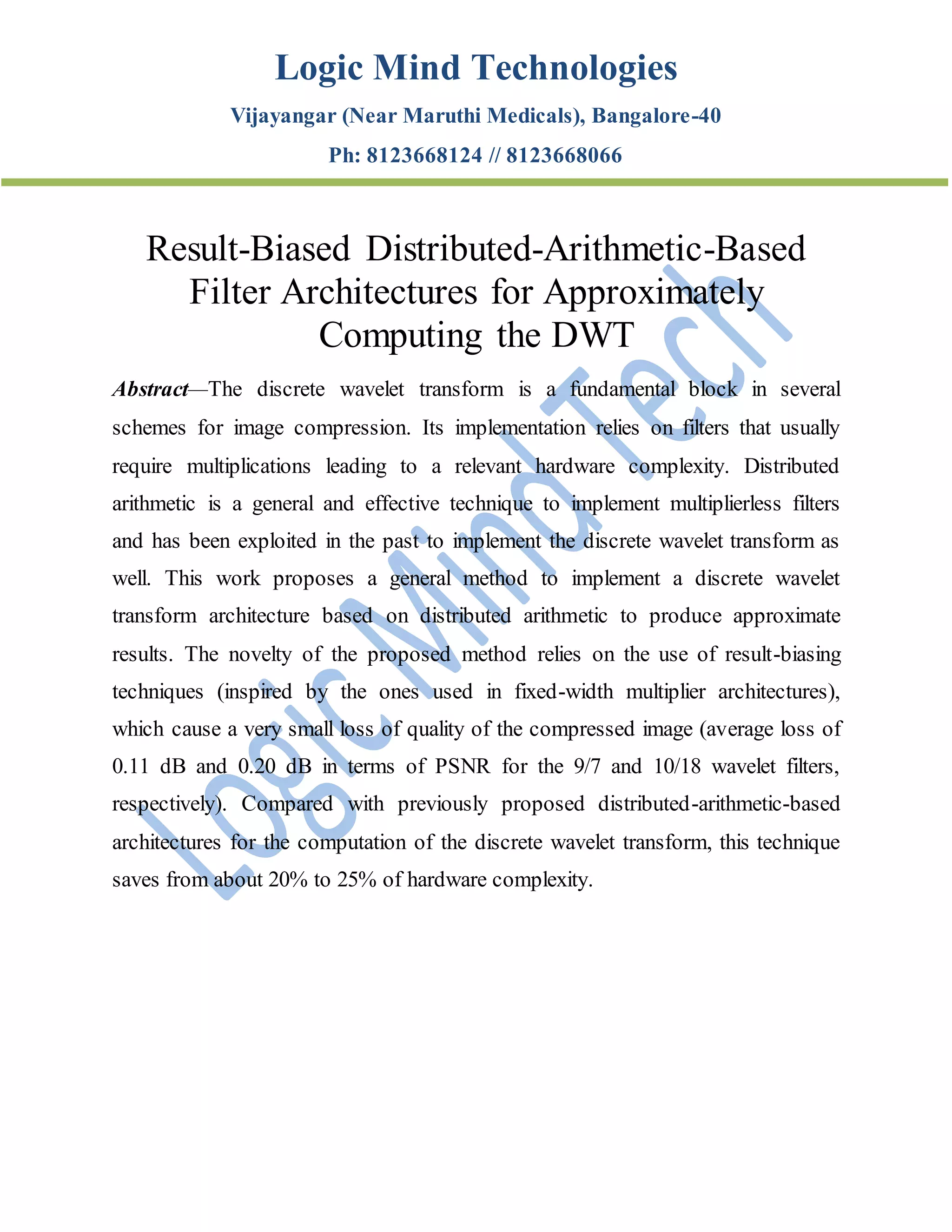 Result biased distributed-arithmetic-based | PDF