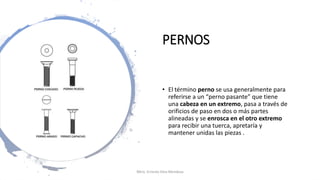 Elementos mecánicos, pernos, tornillos y tuercas | PPTX