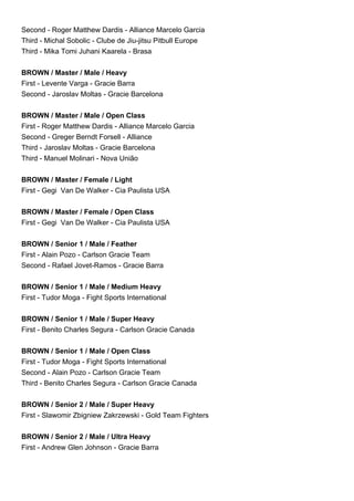 Resultados Open Roma BJJ | PDF