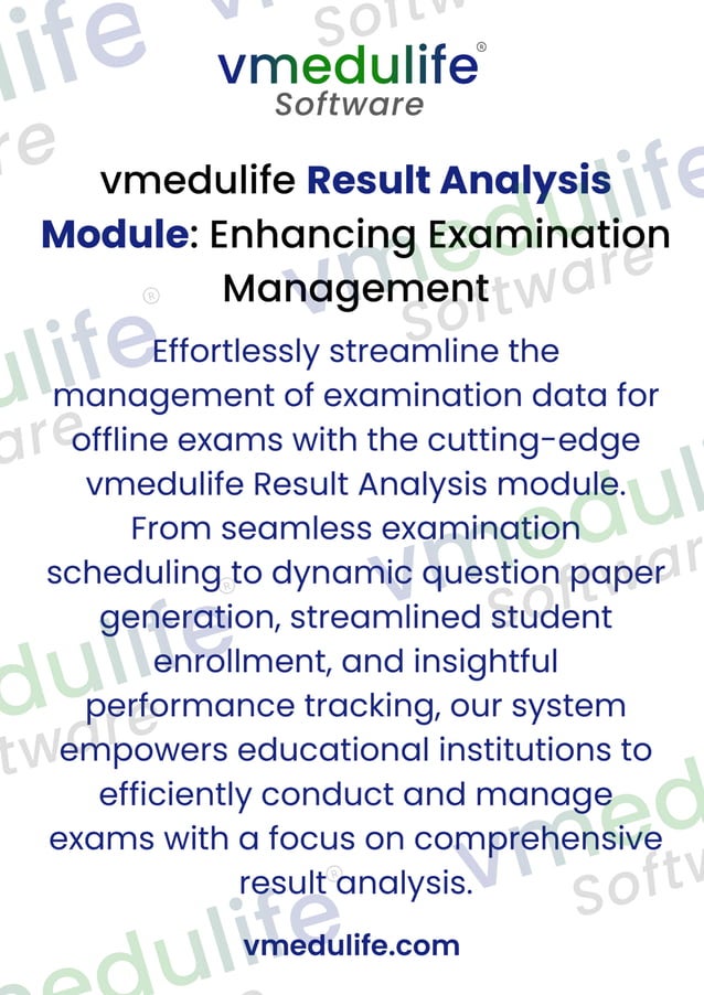 Examination Result Analysis made easy with vmedulife | PDF