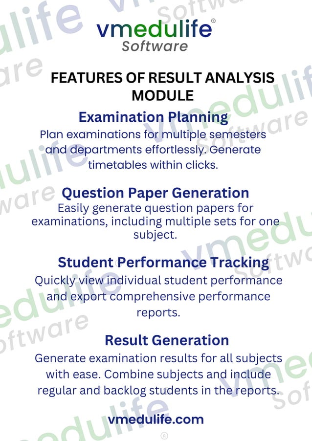 Examination Result Analysis made easy with vmedulife | PDF