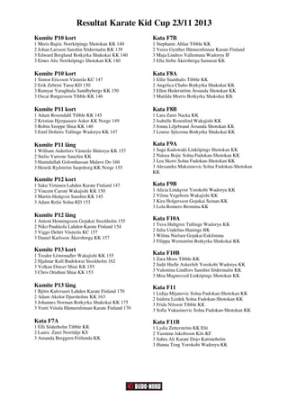 Resultat kkc2013 | PDF