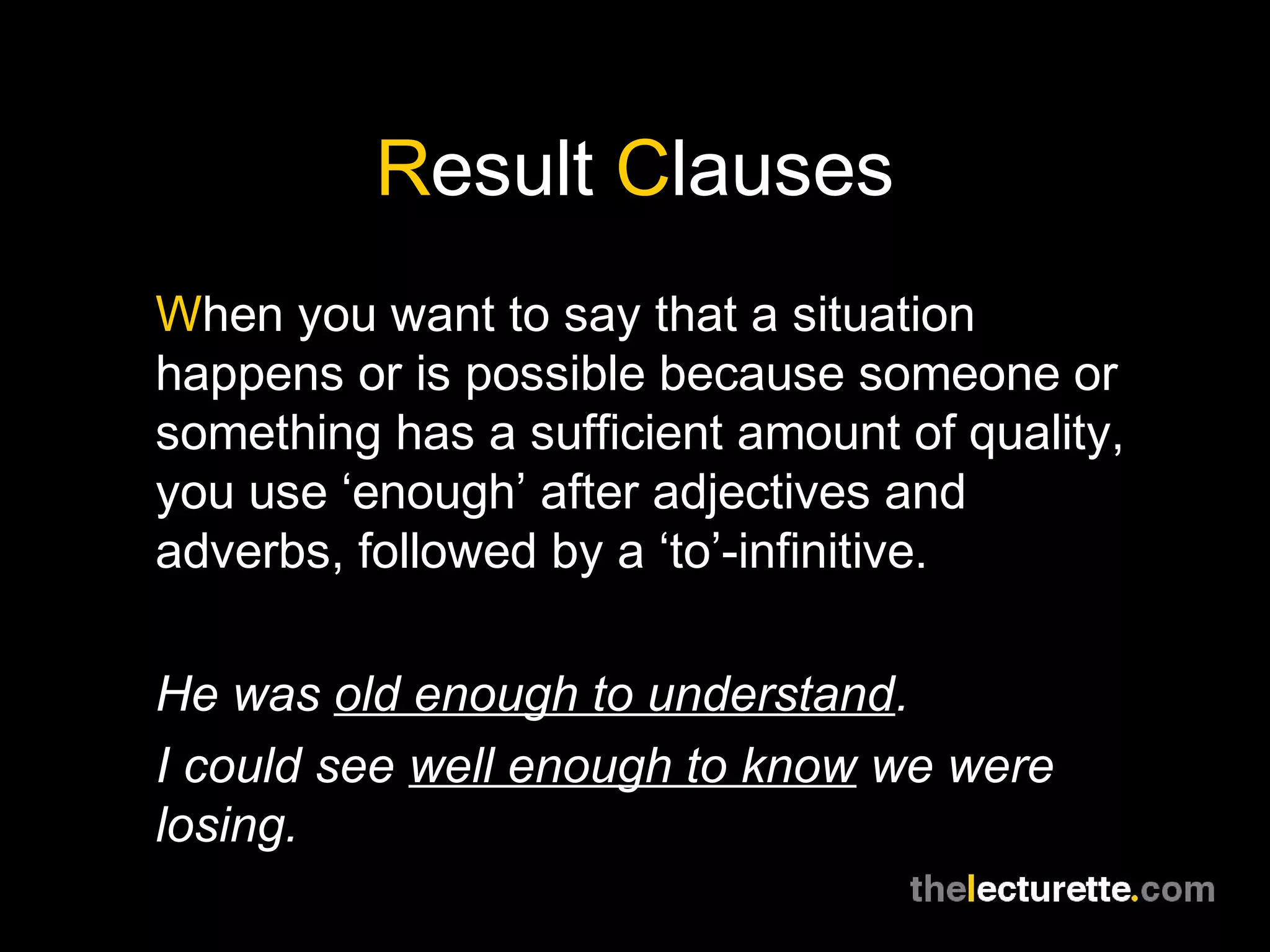 Result clauses | PPT