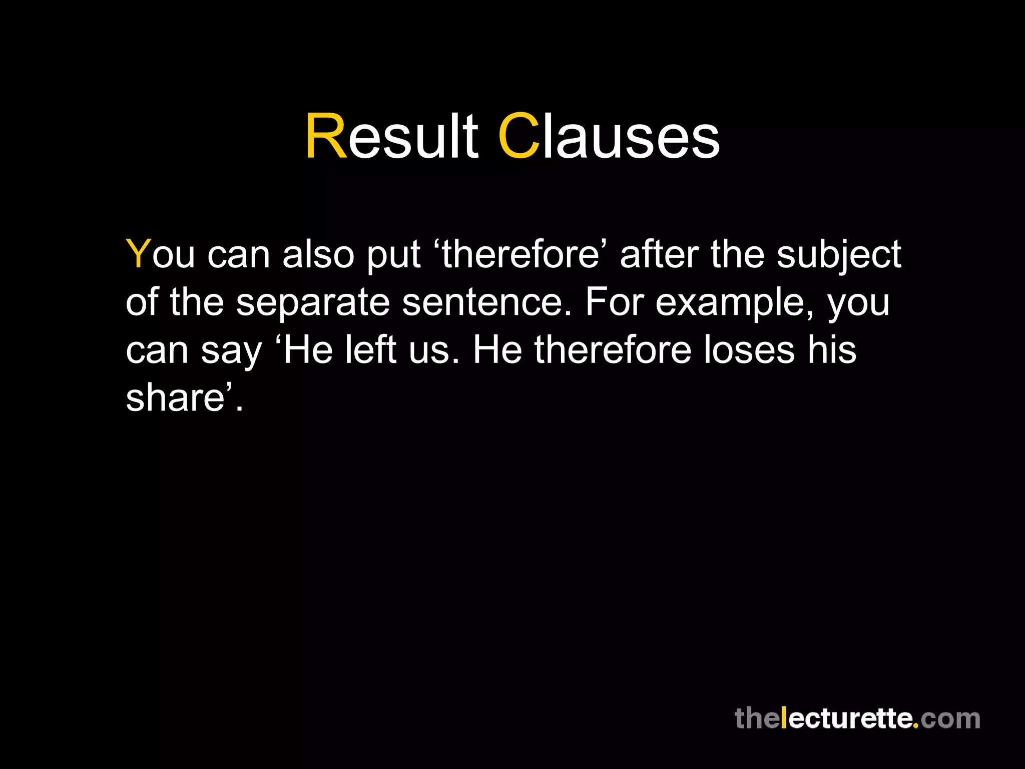 Result clauses | PPT