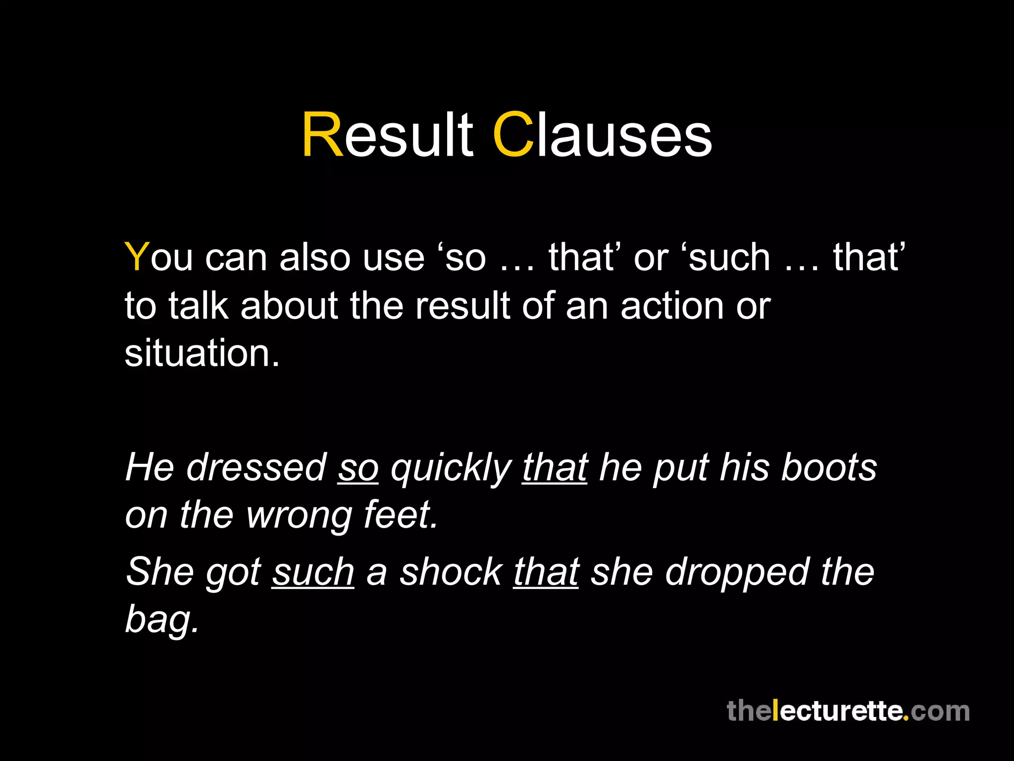 Result clauses | PPT
