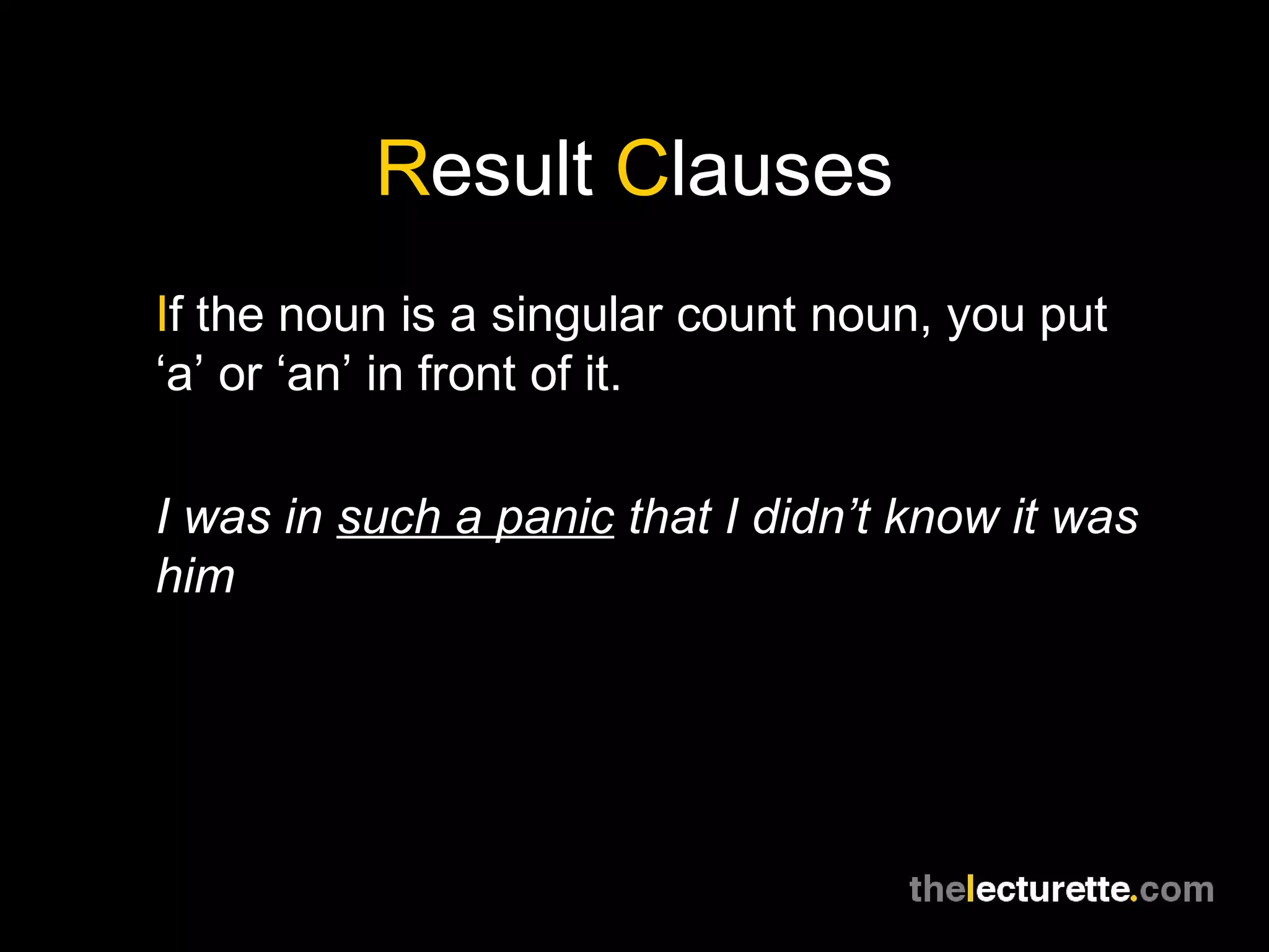 Result clauses | PPT