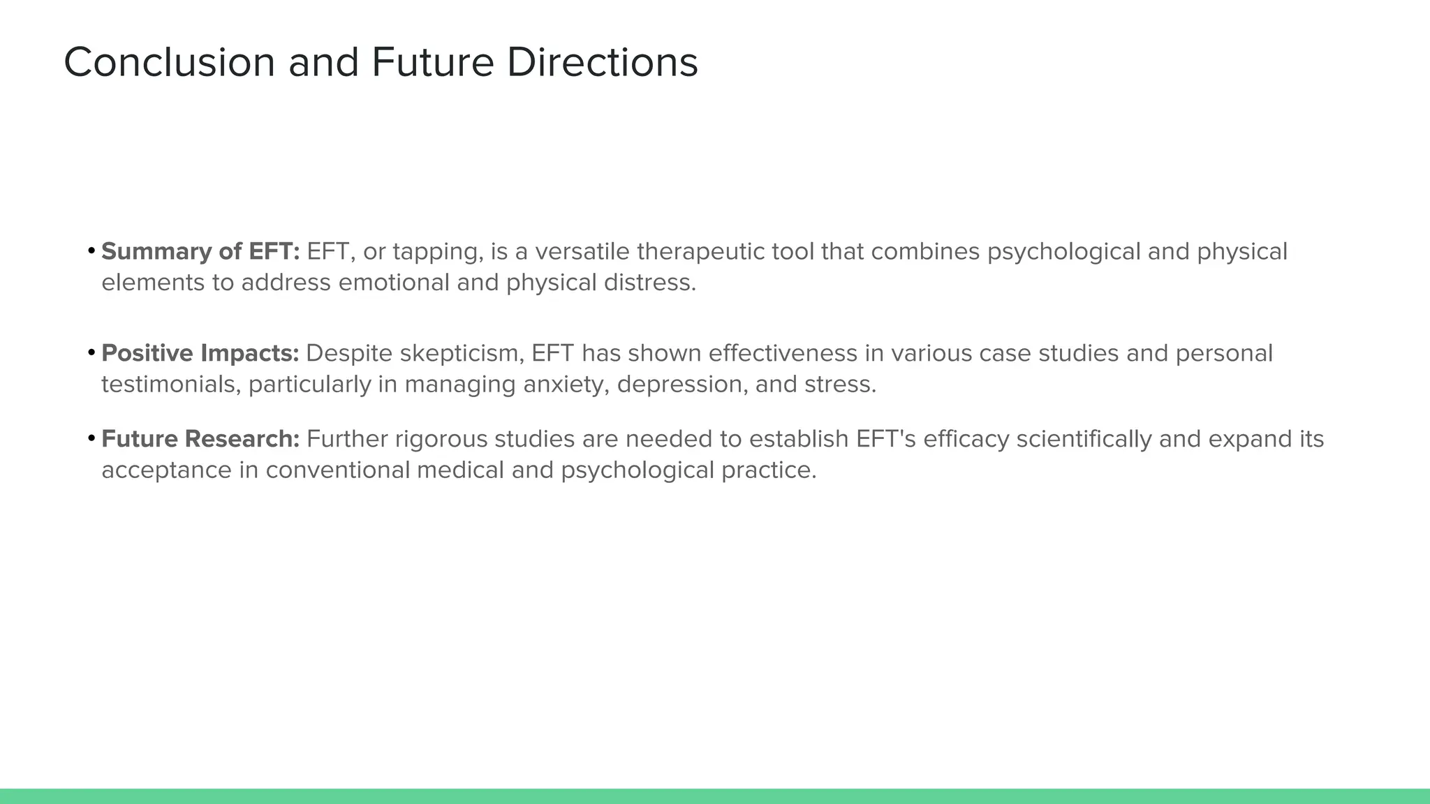 Emotional freedom Technique (EFT): Brief history and development | PPTX