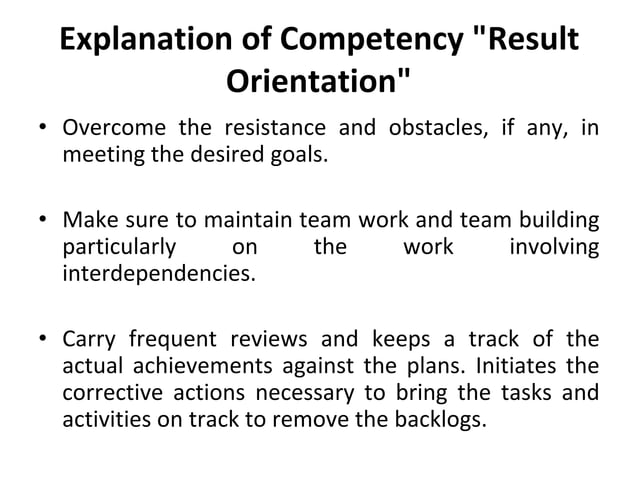 Result orientation | PDF