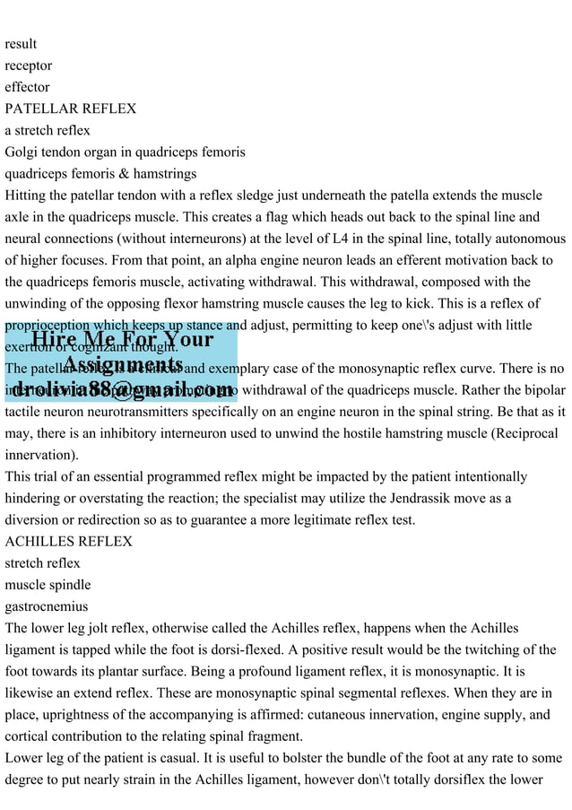 resultreceptoreffectorPATELLAR REFLEXa stretch reflexGolgi.pdf | Free ...