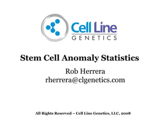 Stem Cell Anomalies Statistics | PDF