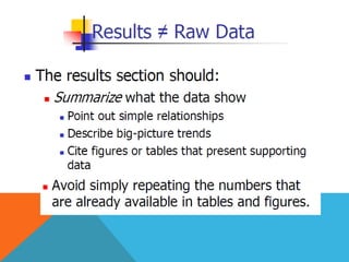 How to write a scientific research ( Results section) | PPT