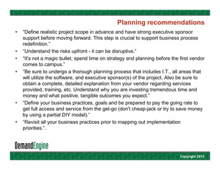 2012 Survey of Higher Education CRM Deployment Practices | PPT