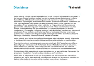Banco Sabadell FY10 Results | PDF