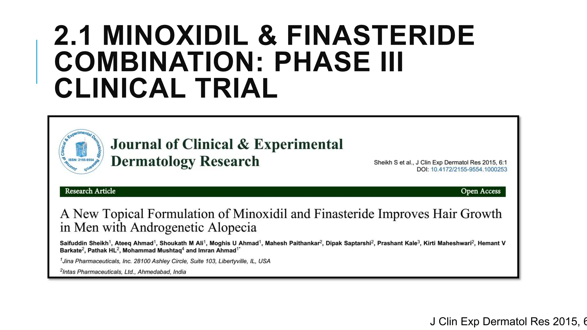Results and evidence of Topical combination of minoxidil and ...