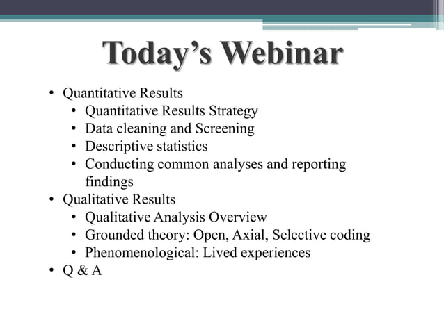 Results chapter conducting, interpreting, and writing | PPT