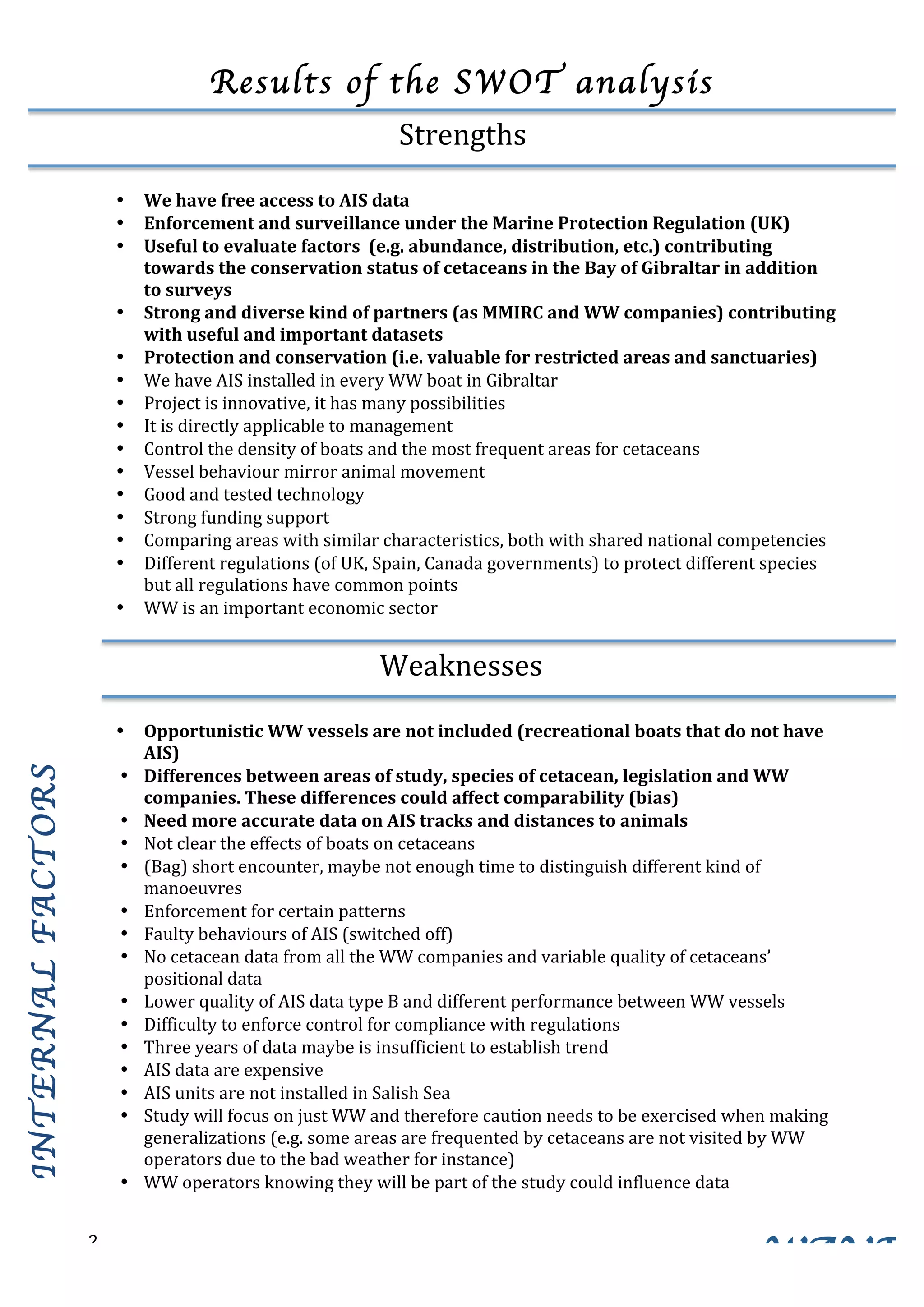 SWOT Results WAVE Project | PDF