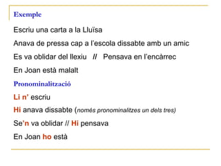 Resum complements verbals | PPT