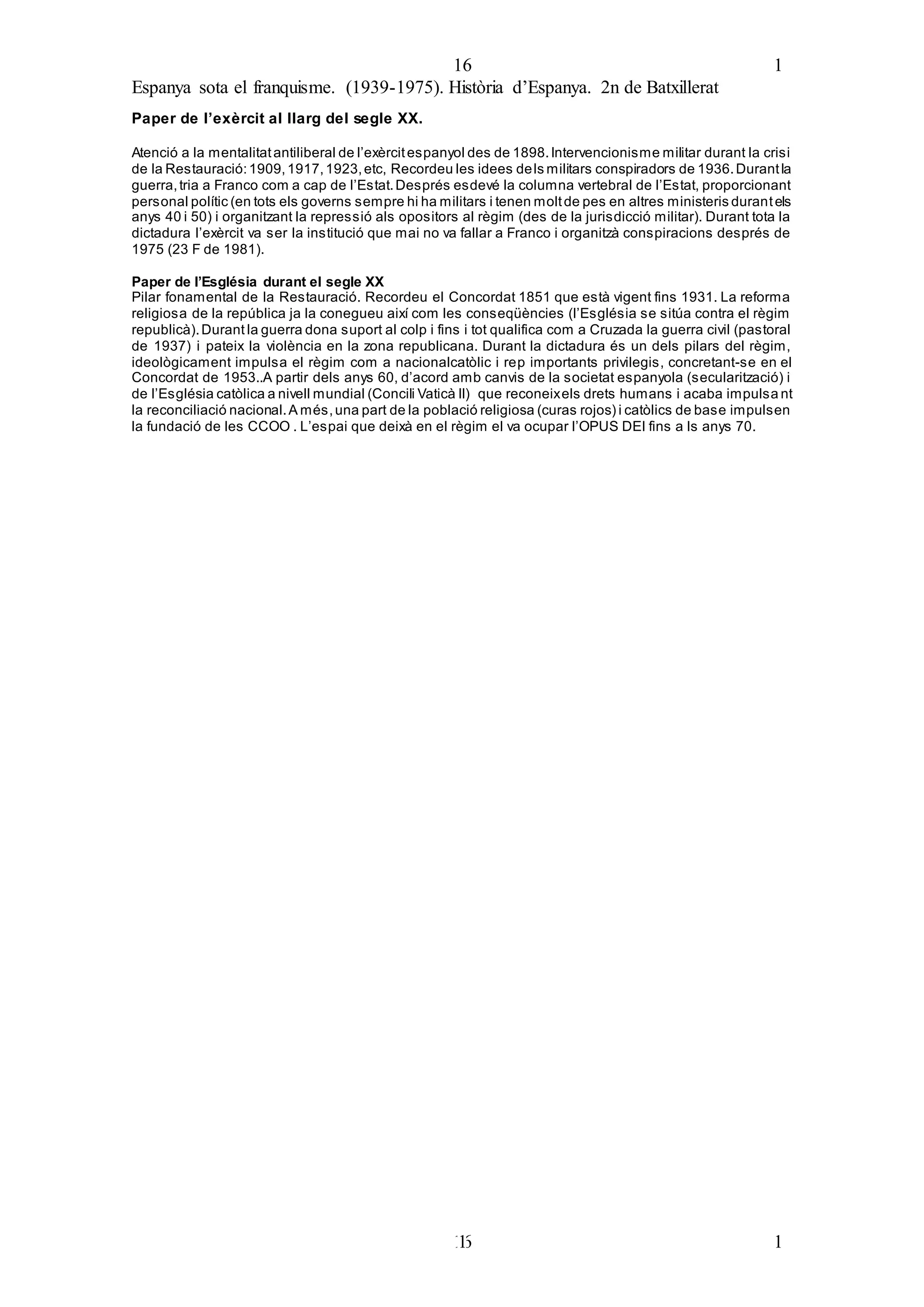 Resum del franquisme | PDF