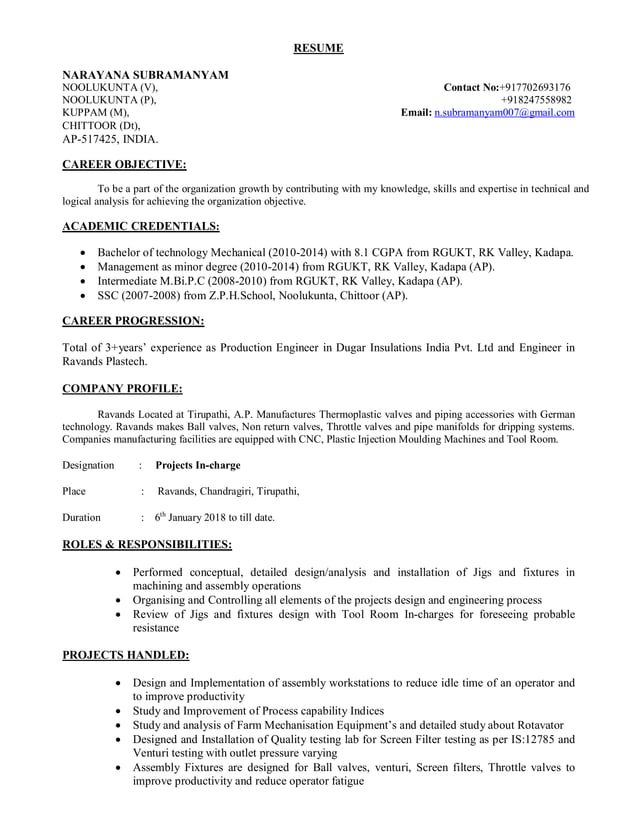 Resume 02 | PDF | Manufacturing Industry | Industries